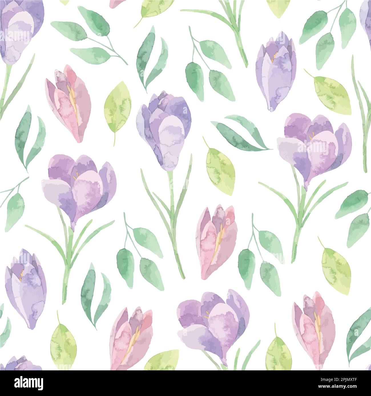 seamless classic pattern with hand drawn watercolor flowers and leaves ...