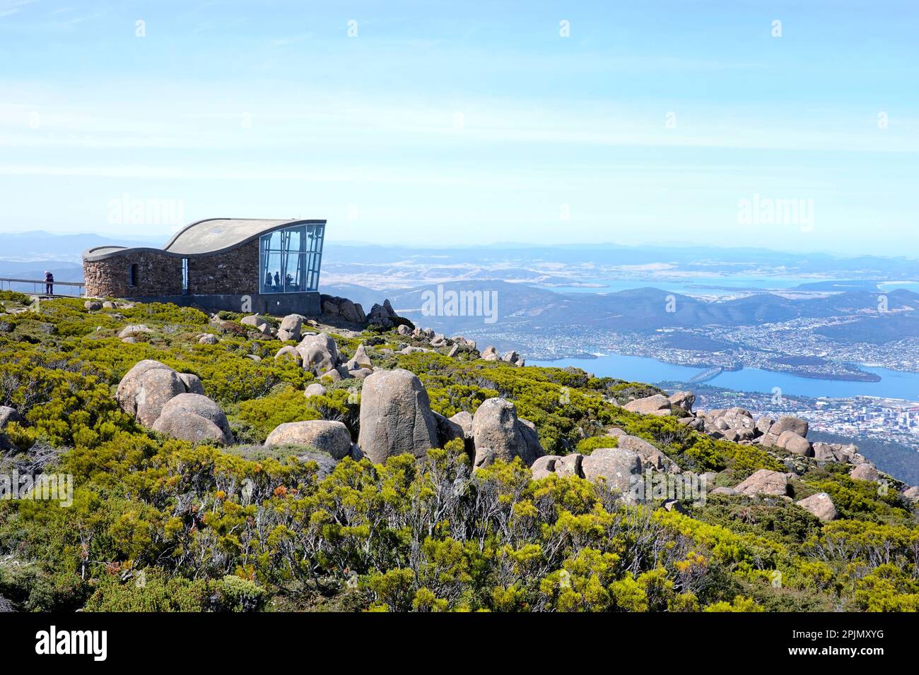 The View of Hobart from the summit of Mount Wellington, Tasmania Stock ...