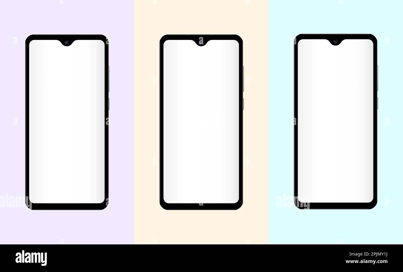 Phone with blank screen on isolated background. Phone mockup or ...