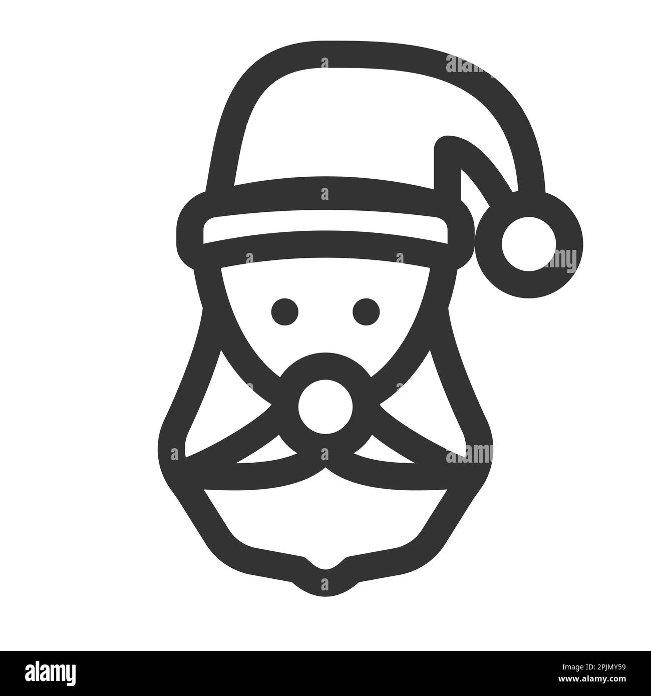 Santa claus face. Santa line icon. Vector illustration Stock Vector ...