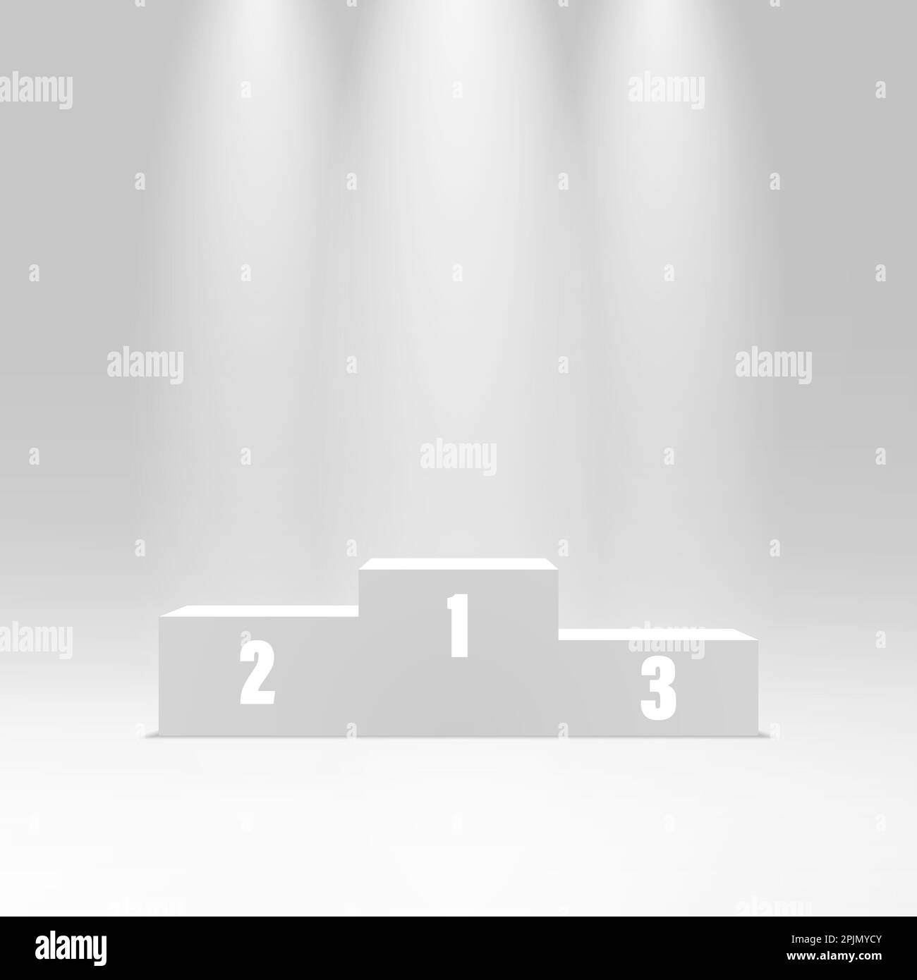 Sport podium illuminated by spotlights. Sport competition pedestal or ...