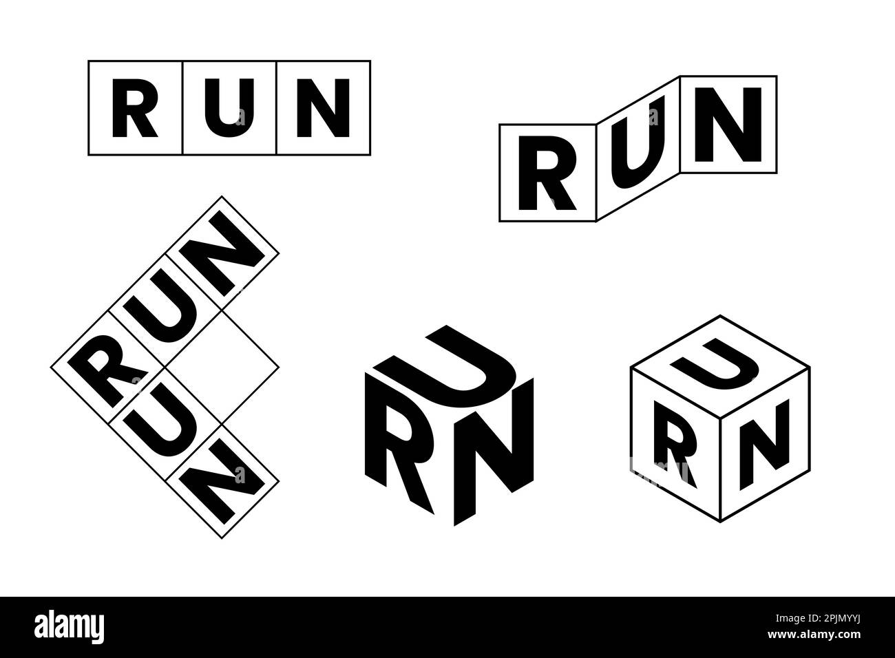 Run logo or run print for t shirt. Sport geometric print with ...