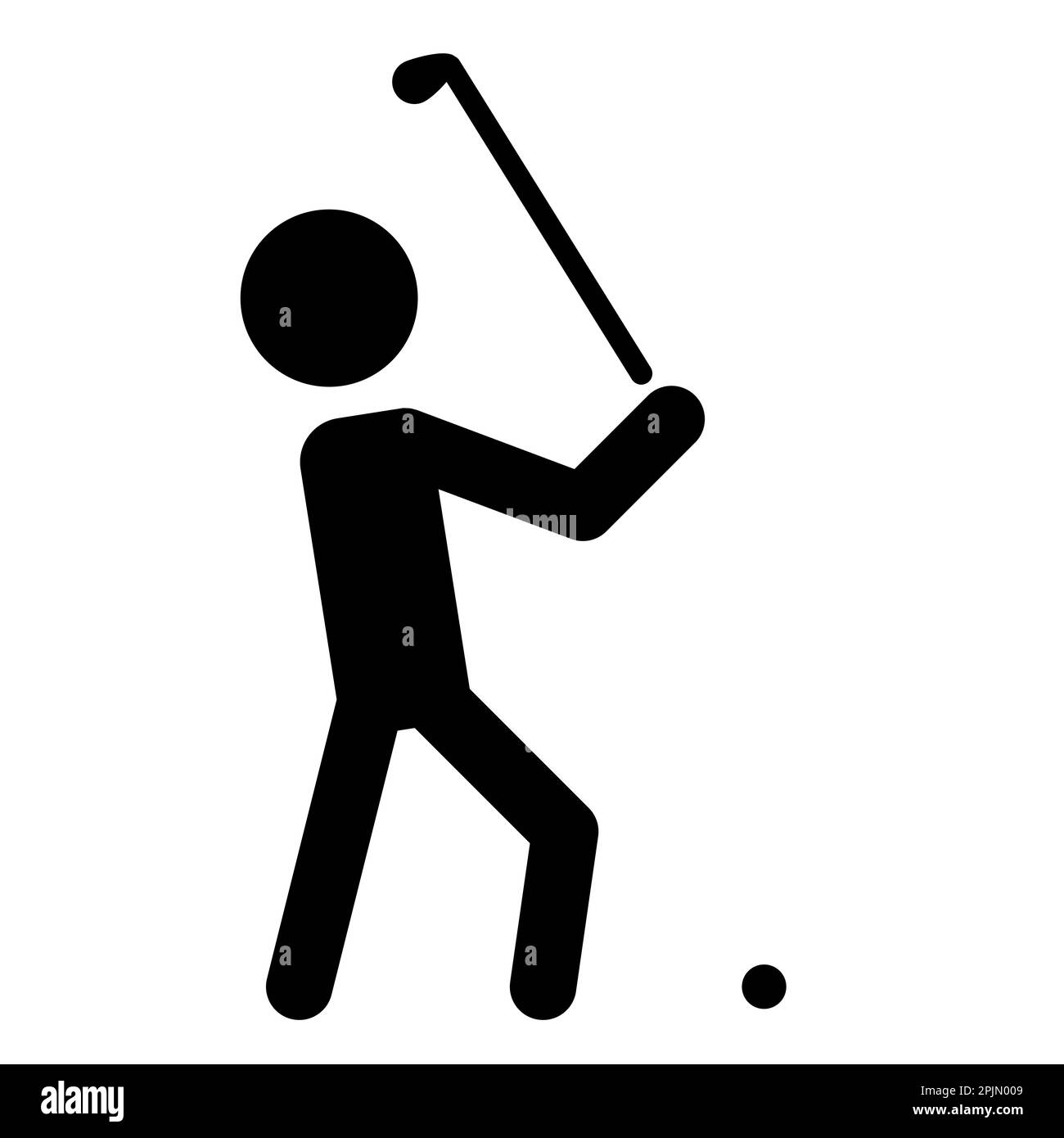 Golfing sport icon. Golf player silhouette symbol on isolated ...