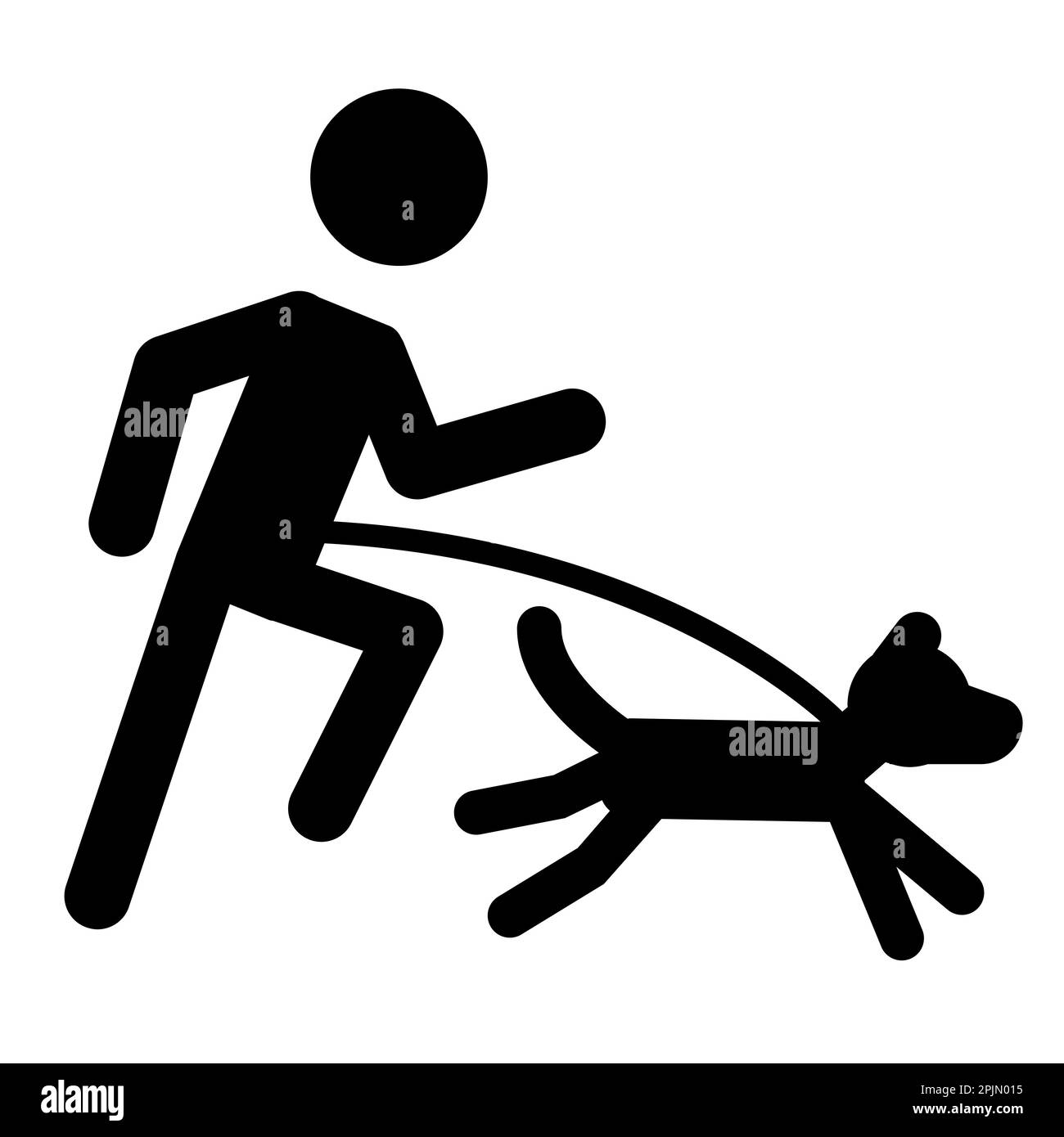 Canicross running sport icon. Athlete silhouette symbol on isolated ...