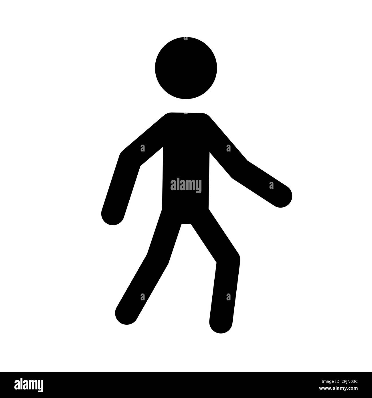 Walking fitness icon. Athlete silhouette symbol on isolated background ...