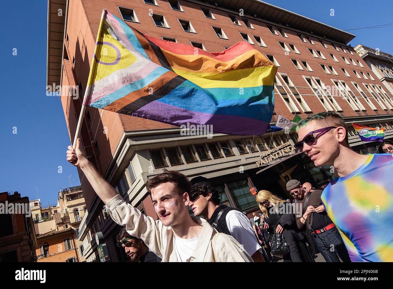 Intersex inclusive progress pride flag hi-res stock photography and ...