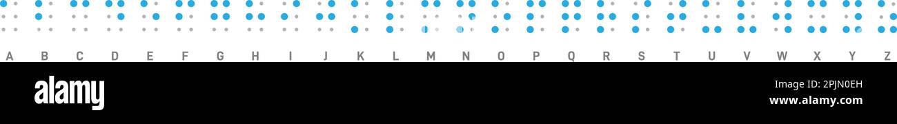 Braille alphabet, abc with letters, punctuation and numbers. Realistic ...