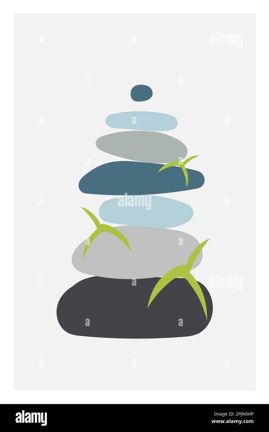 Abstract minimalist hand-drawn illustration. Shapes like stones ...