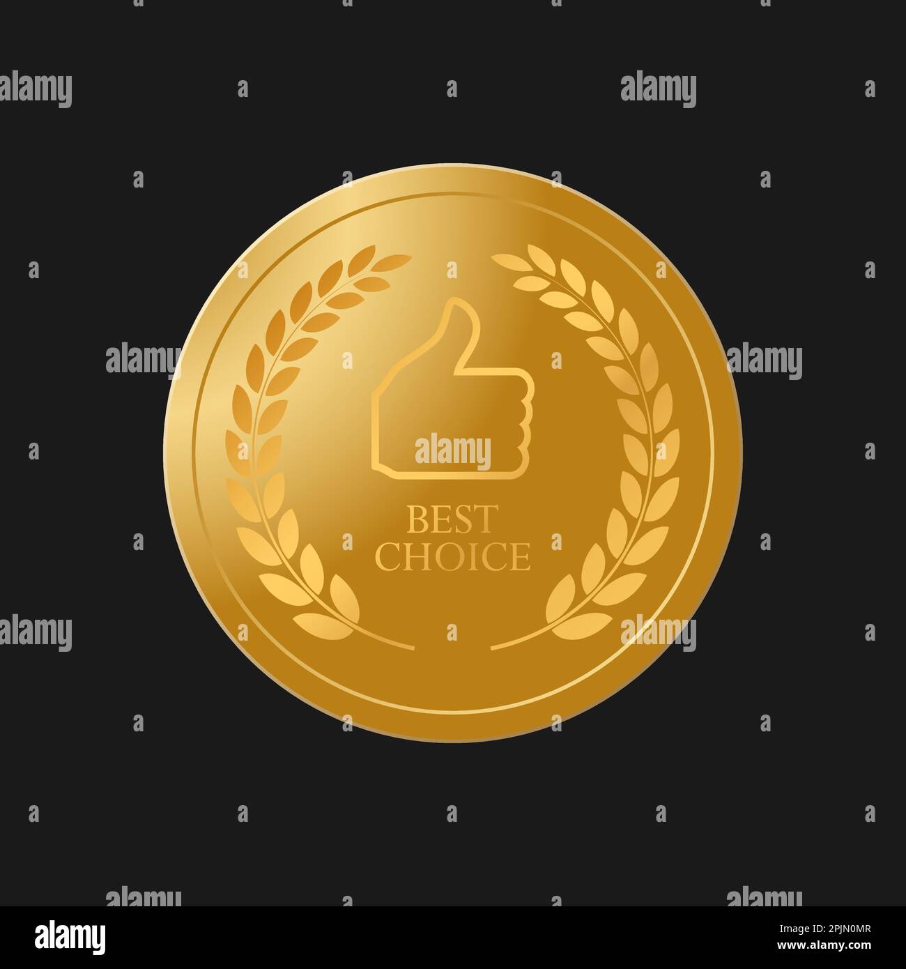 Gold award, ribbon as laurel wreath or laureate wreath with like symbol ...