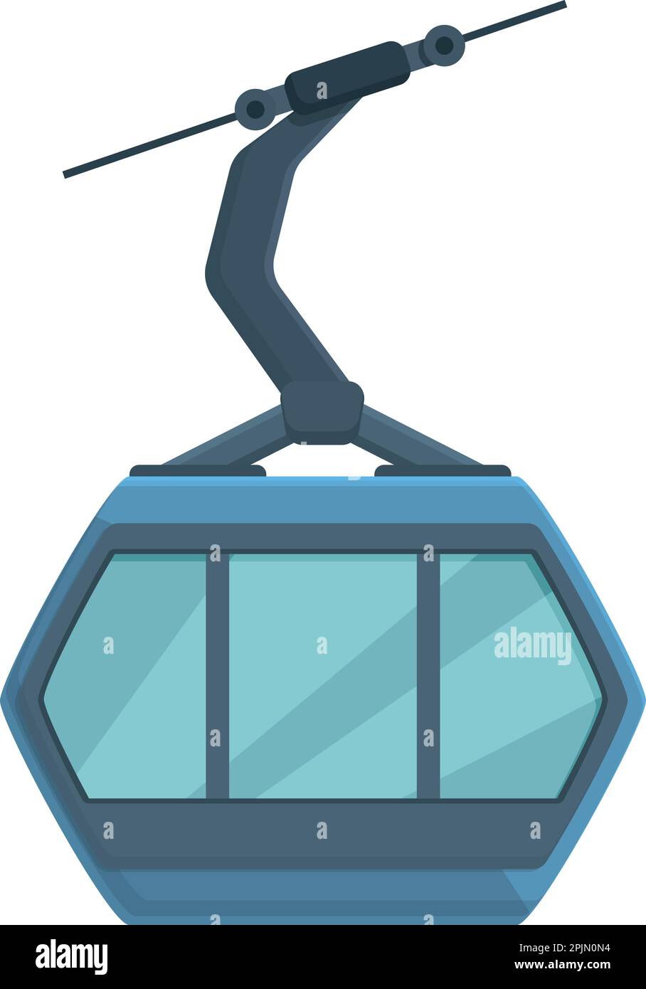Ski lift transport icon cartoon vector. Winter landscape. Snow resort ...