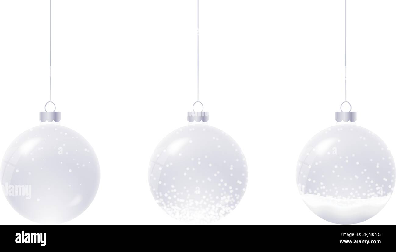 Glass christmas sphere in realistic style. Snow globes - empty, with ...