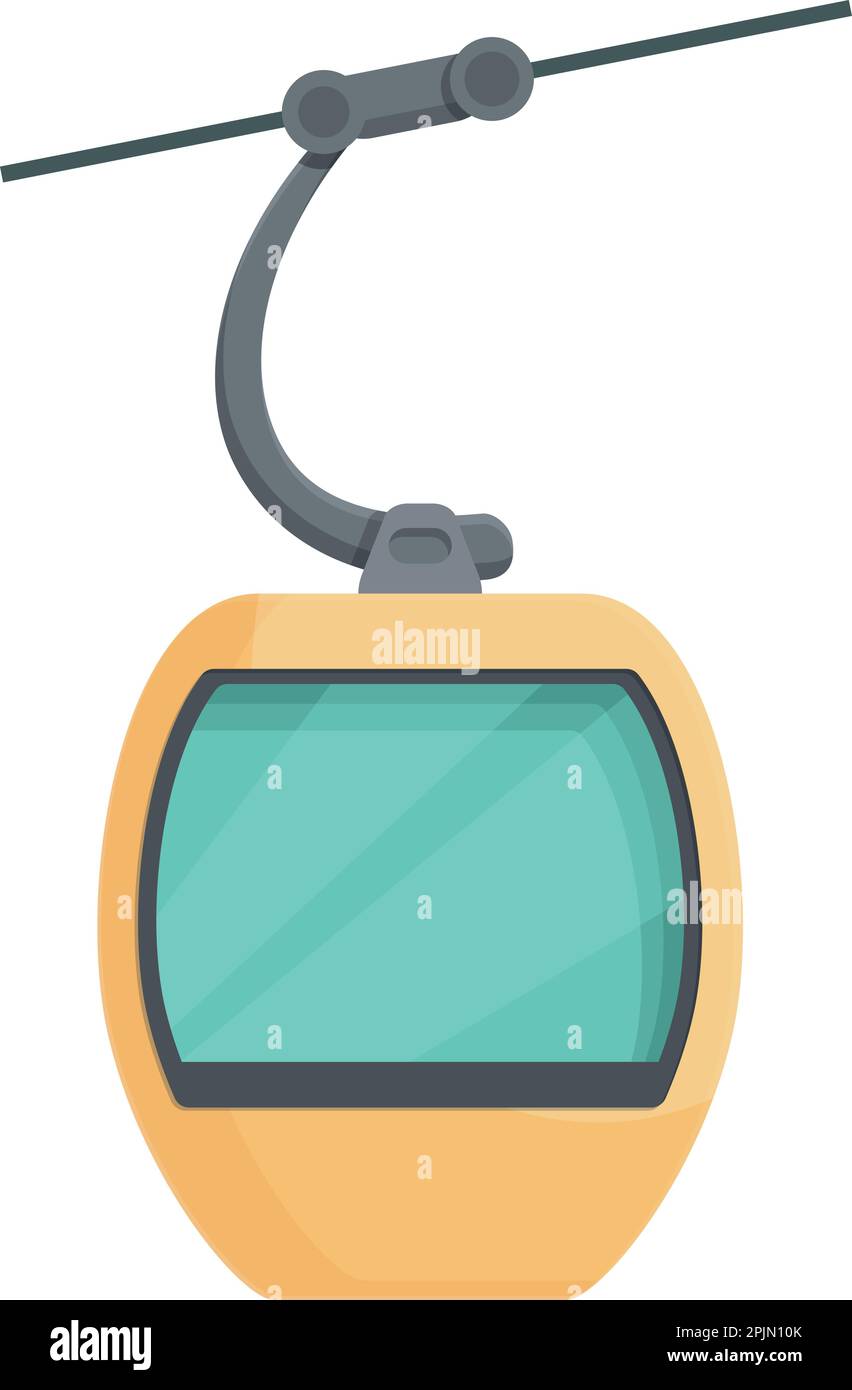 Resort ski lift icon cartoon vector. Winter travel. Snow slope Stock ...