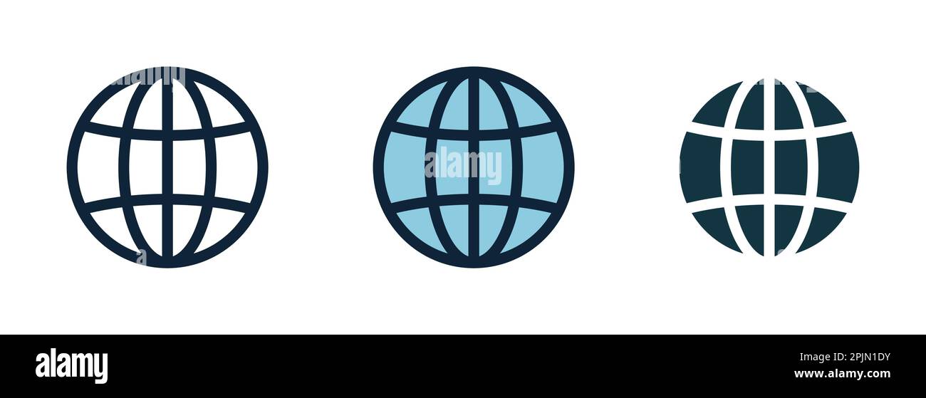 Globe, planet icon set. Internet, global sphere icons. Earth icon ...