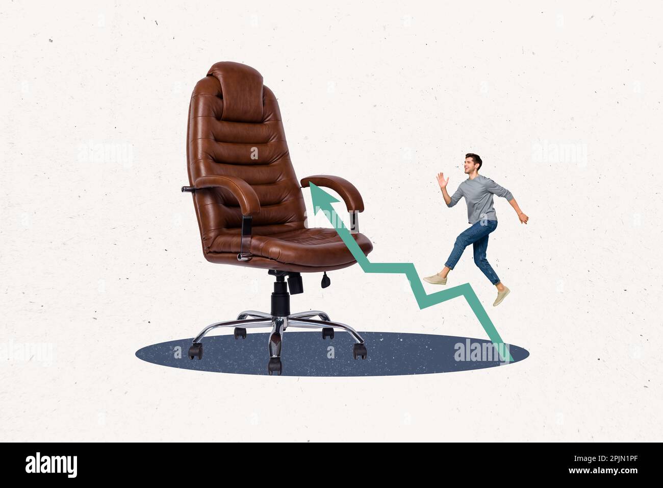 Composite collage image of mini positive guy run climb growing arrow ...