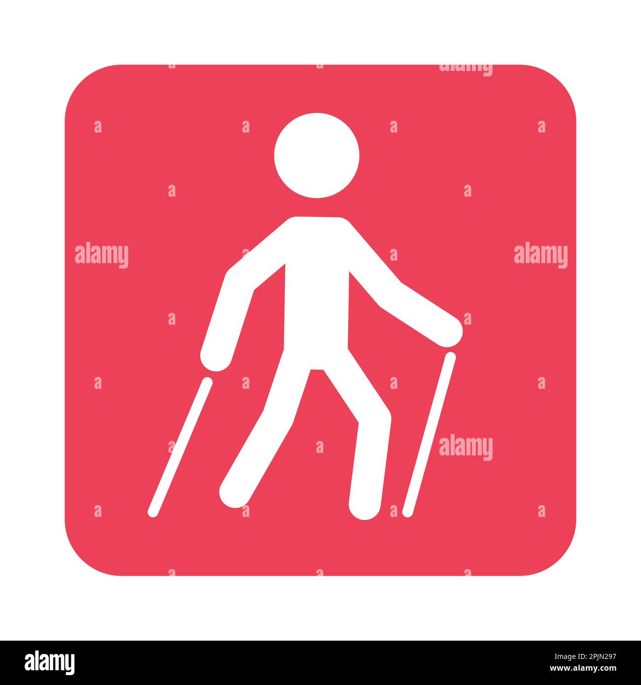 Fitness walking, nordic walking sport icon. Athlete silhouette symbol ...