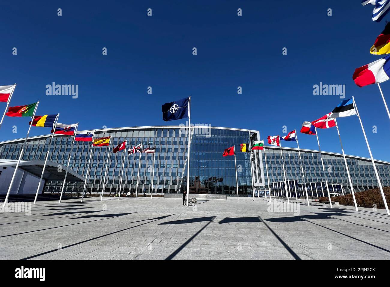 Nato headquarters flags 2023 hi-res stock photography and images - Alamy