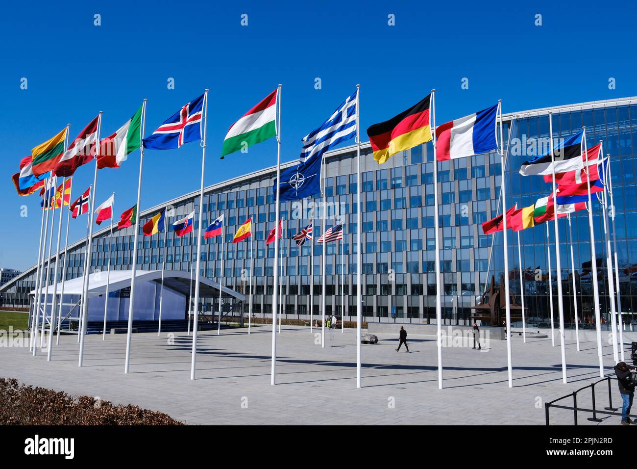 Nato headquarters flags 2023 hi-res stock photography and images - Alamy