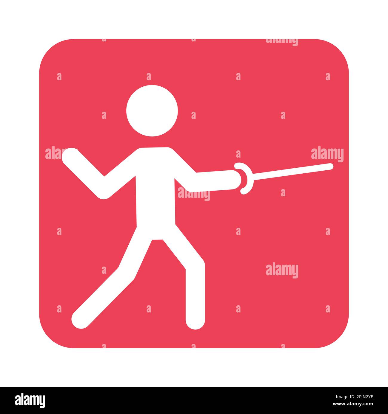 Fencing sport icon. Fencer silhouette symbol on isolated background ...