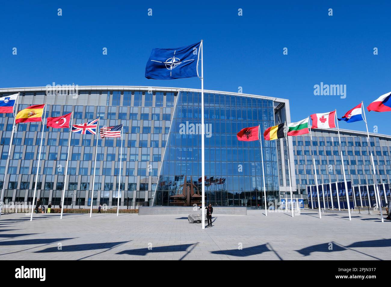 Nato headquarters flags 2023 hi-res stock photography and images - Alamy