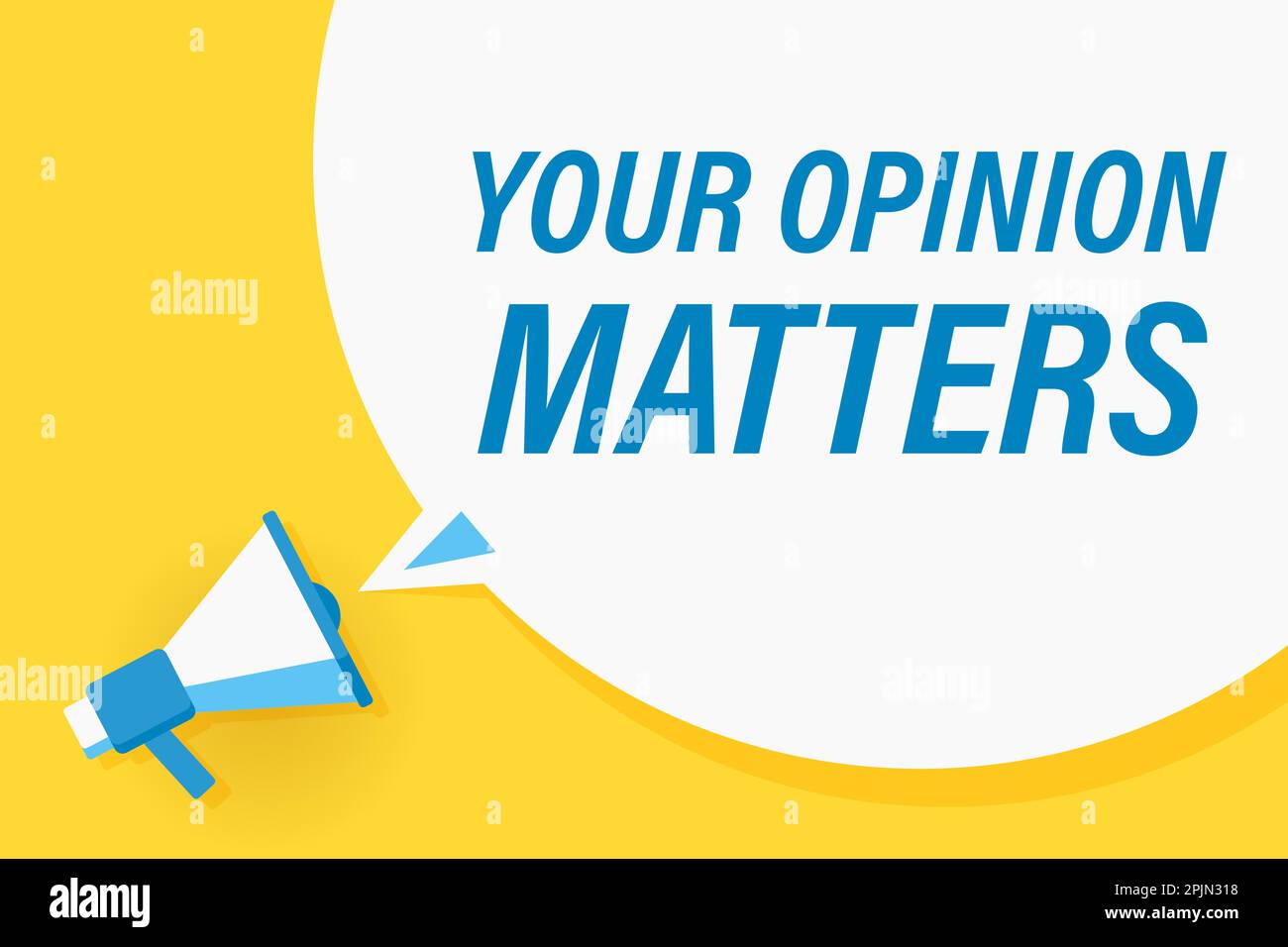 Megaphone or loudspeaker with speech bubble and quote your opinion ...