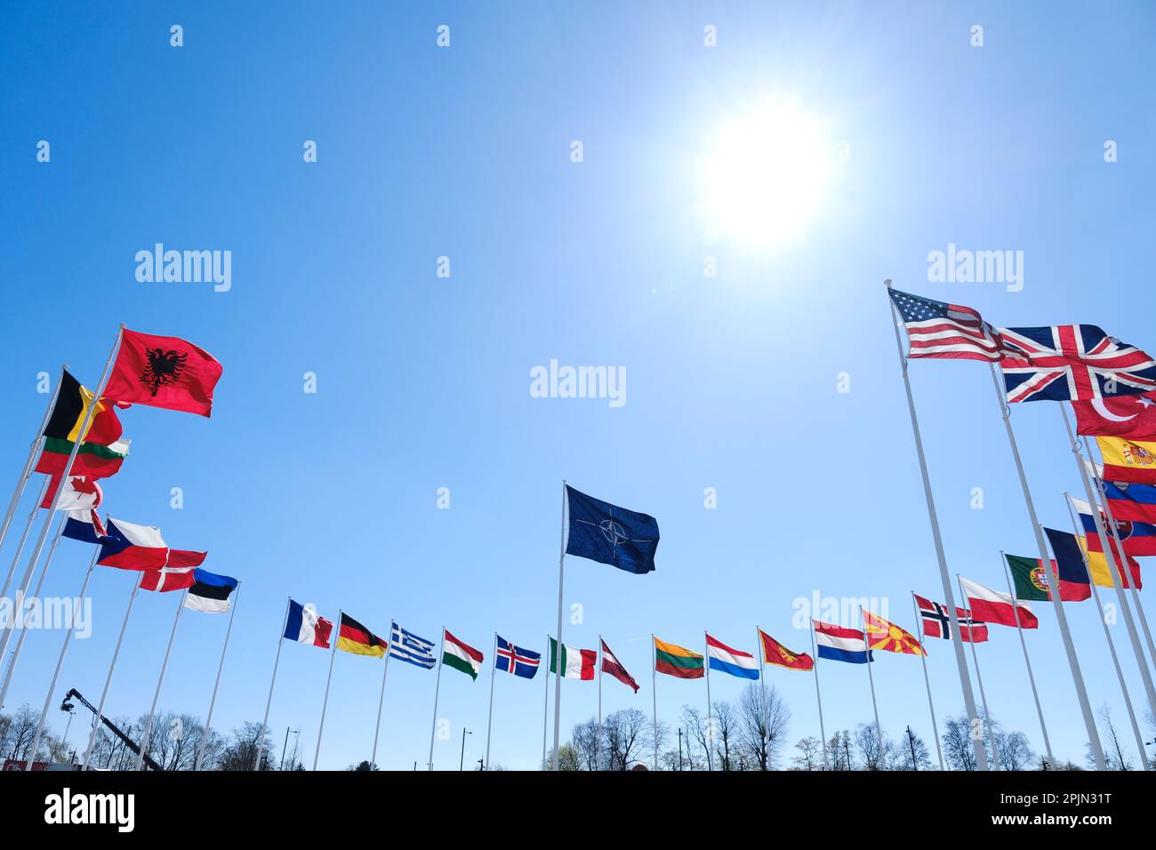 Nato headquarters flags 2023 hi-res stock photography and images - Alamy