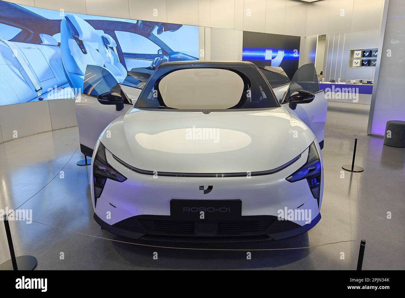 SHANGHAI, CHINA - APRIL 3, 2023 - A model of ROBO-01 is displayed at the Jidu Automotive ...