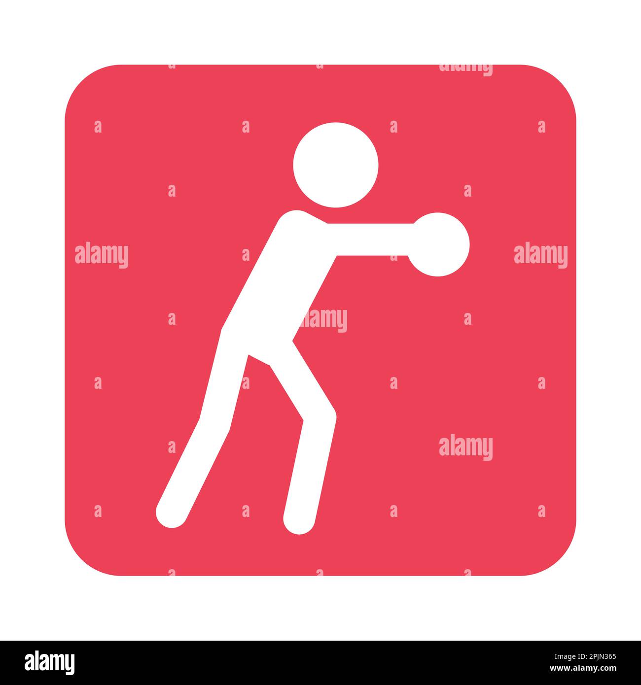 Boxing sport icon. Boxer silhouette symbol on isolated background ...