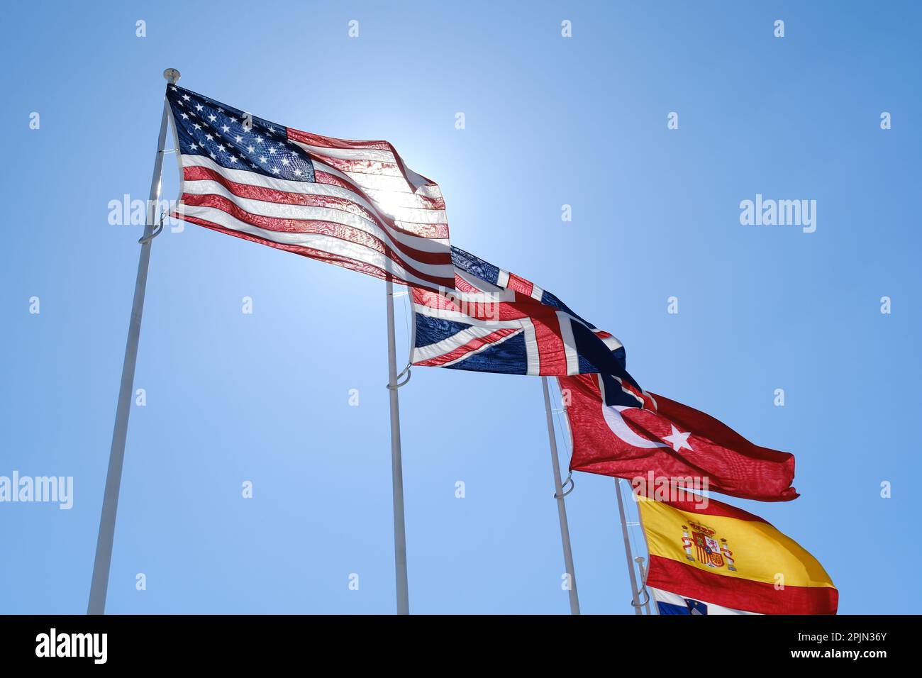 Nato headquarters flags 2023 hi-res stock photography and images - Alamy
