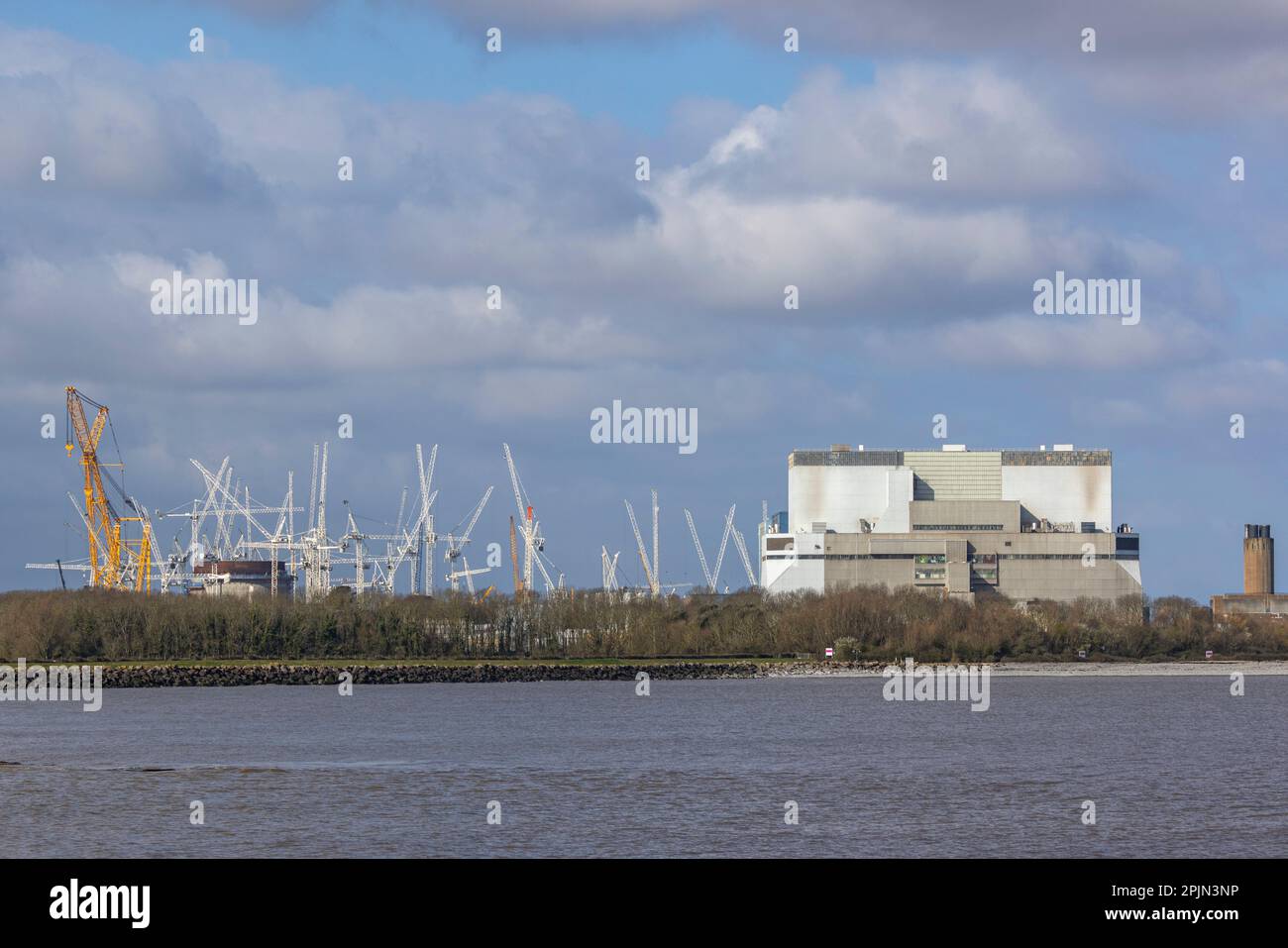Hinkley point C under construction and Hinkley point B Stock Photo - Alamy