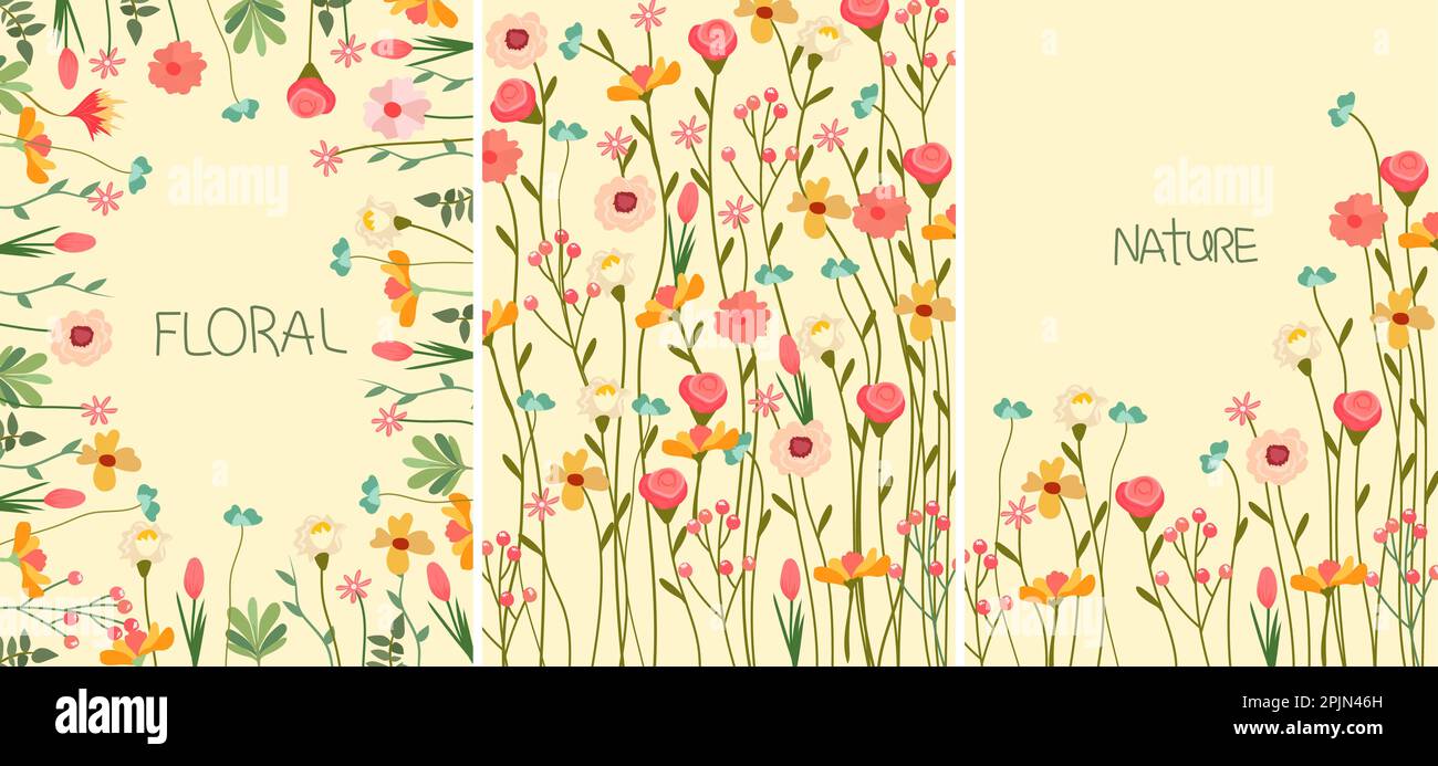 An eye-catching floral backdrop with a of blossoming multicolored ...