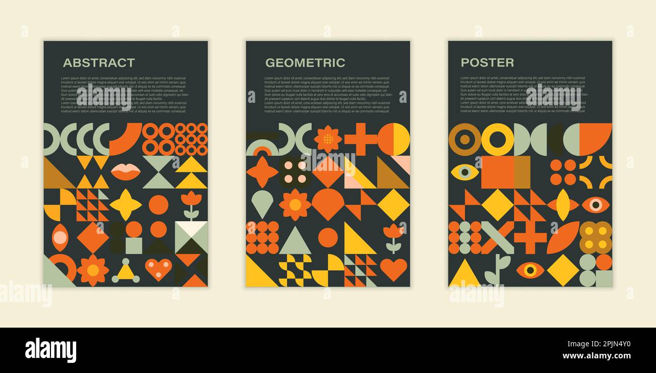 Abstract geometric pattern on poster or notebook cover. Modern poster ...