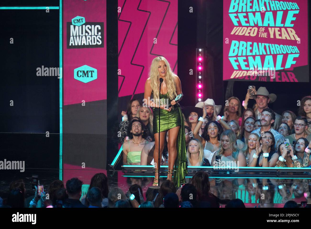 Award winner MEGAN MORONEY accepts an award for Breakthrough Female ...