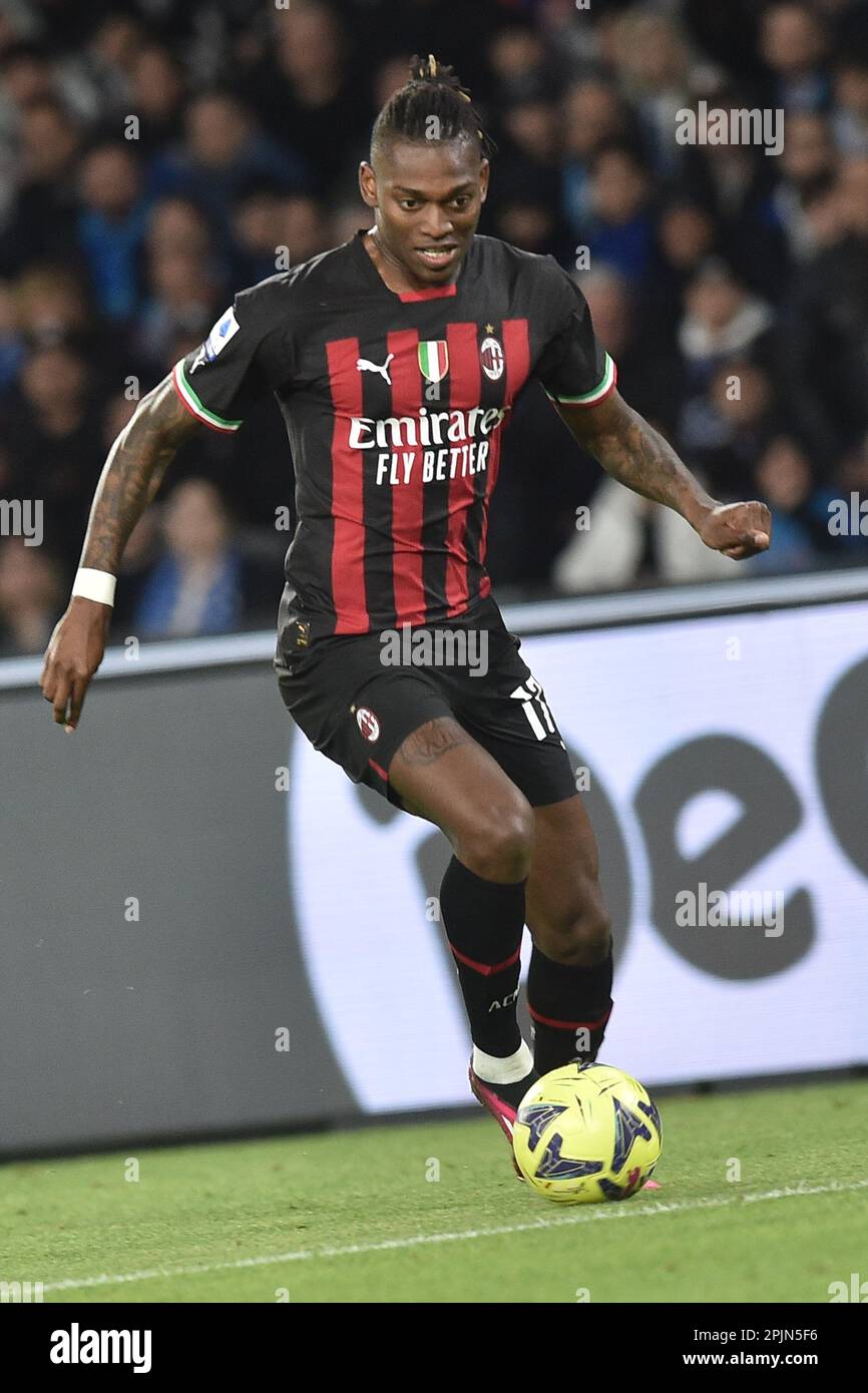 Rafael Leao of AC Milan in action during the Serie A match between SSC ...