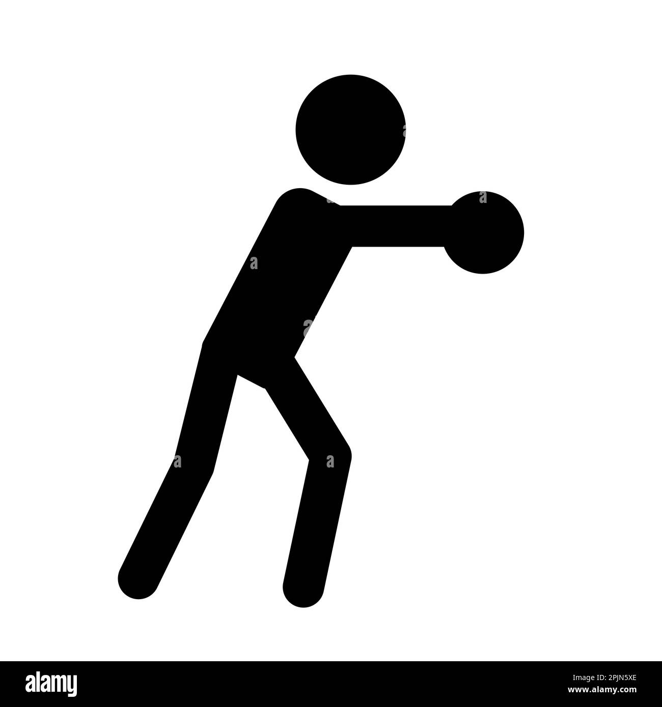 Boxing sport icon. Boxer silhouette symbol on isolated background ...