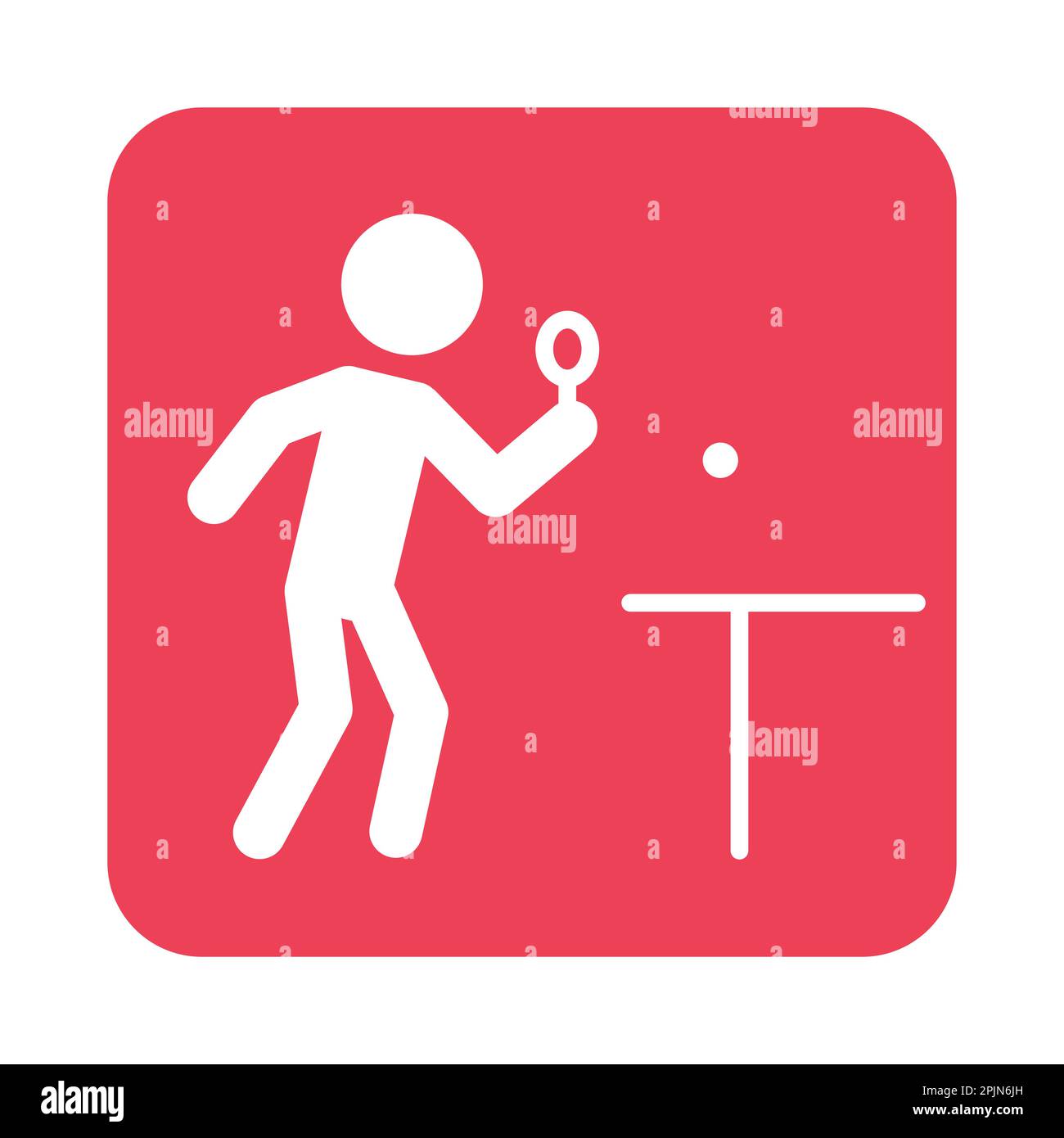 Table tennis sport icon. Table tennis player silhouette symbol on ...