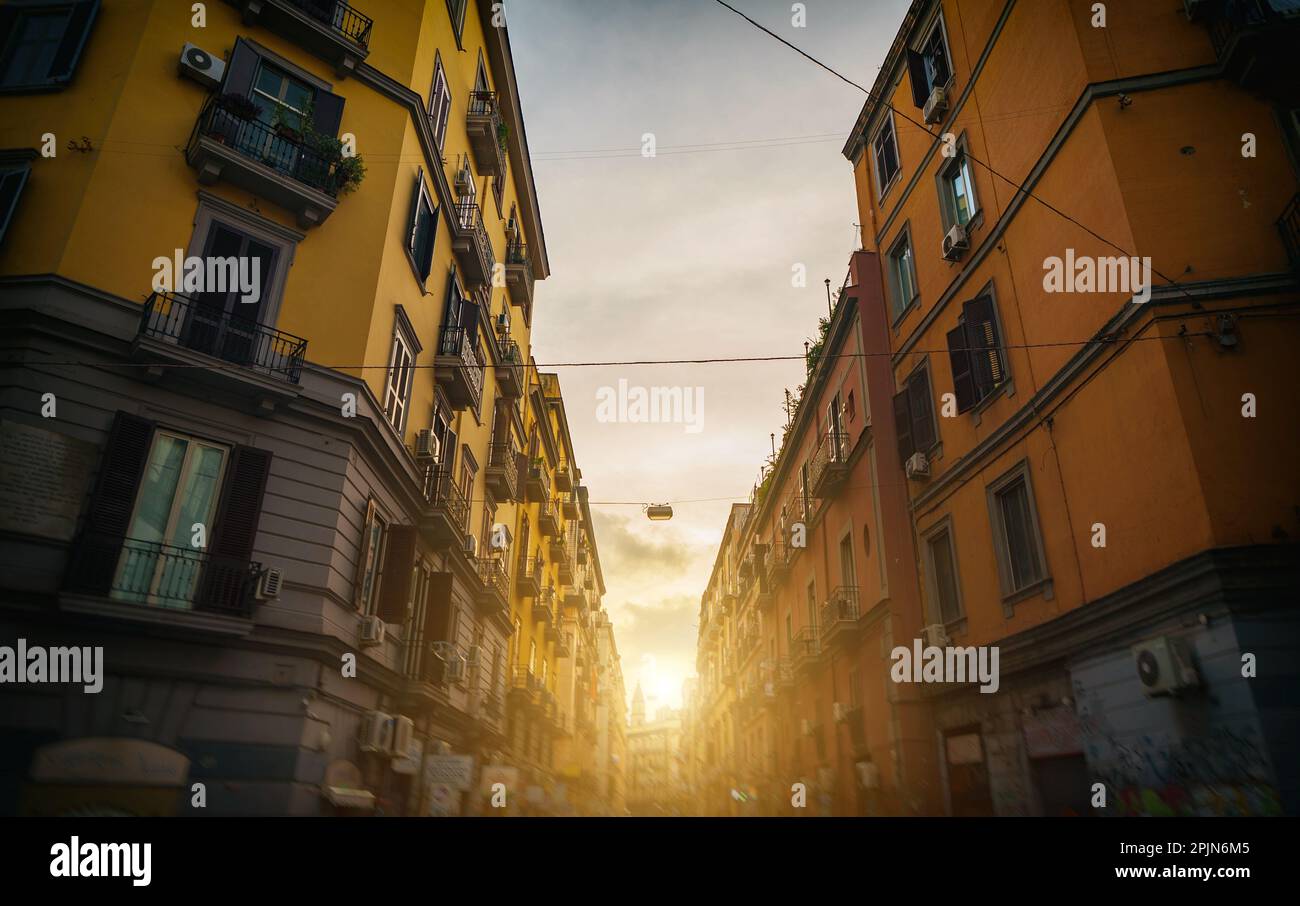 Prosperous street area with houses in Italy Stock Photo - Alamy
