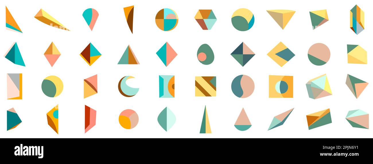 Memphis design elements. Abstract geometric shapes set. Vector ...