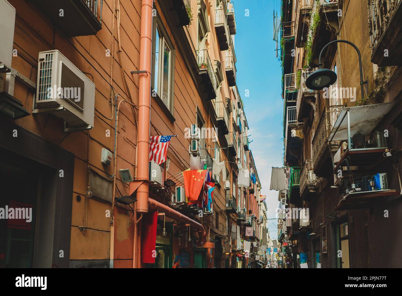 Typical street with houses in Italy Stock Photo - Alamy