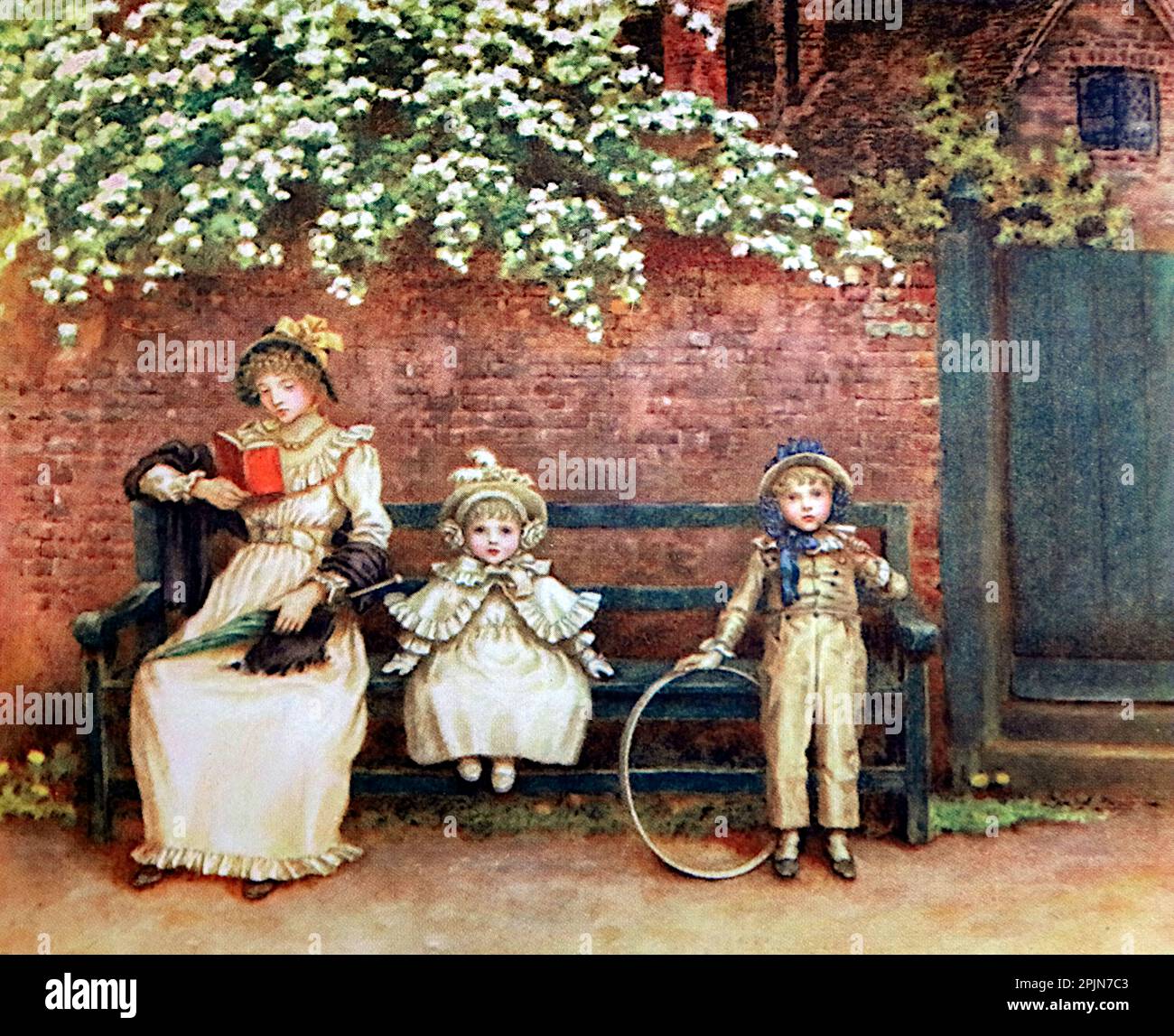 The Garden Seat, illustration from the book Kate Greenaway by M.H ...