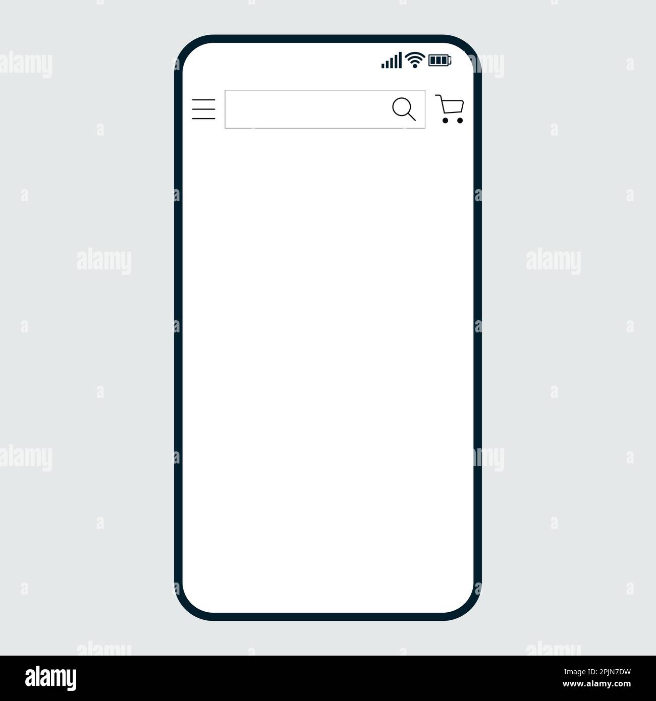 Phone mockup with blank screen. Mobile or cell phone. Mobile device ...