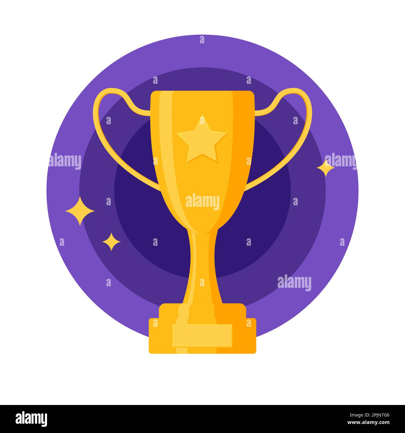 Gold trophy icon set or collection. Set of gold awards. Success symbols ...