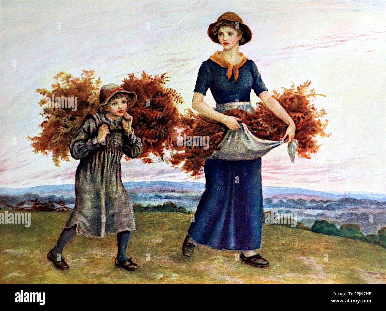 The Bracken Gatherers, illustration from the book Kate Greenaway by M.H ...