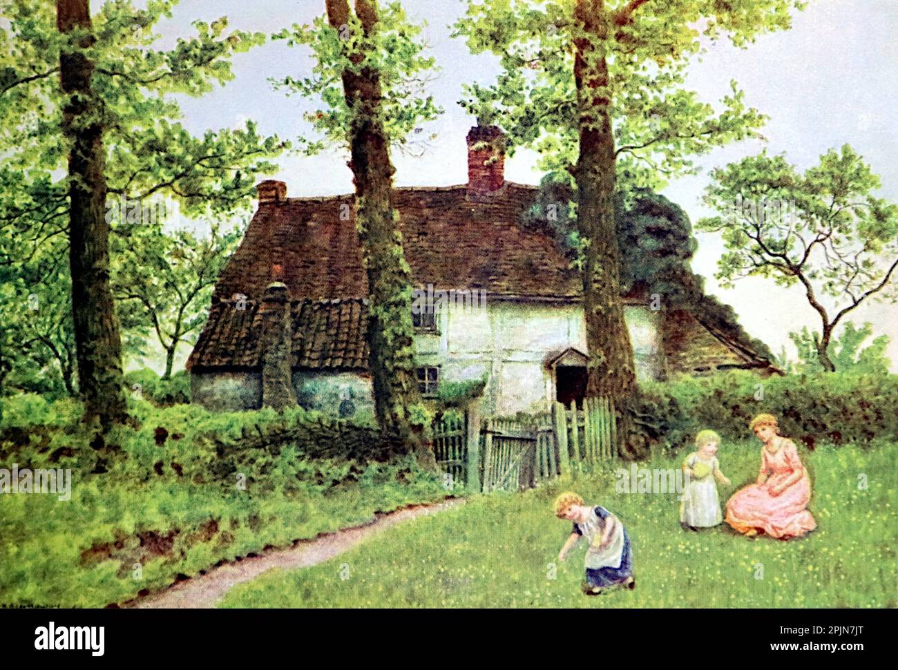 A Surrey Cottage an illustration from the book Kate Greenaway by M.H ...