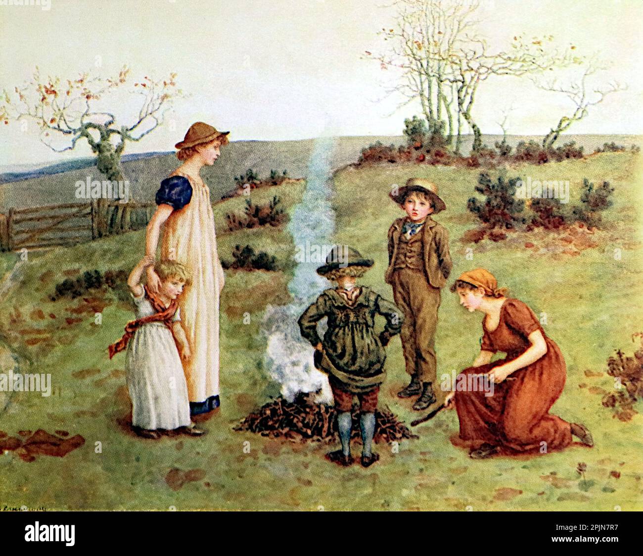 The Stick Fire an illustration from the book Kate Greenaway by M.H ...