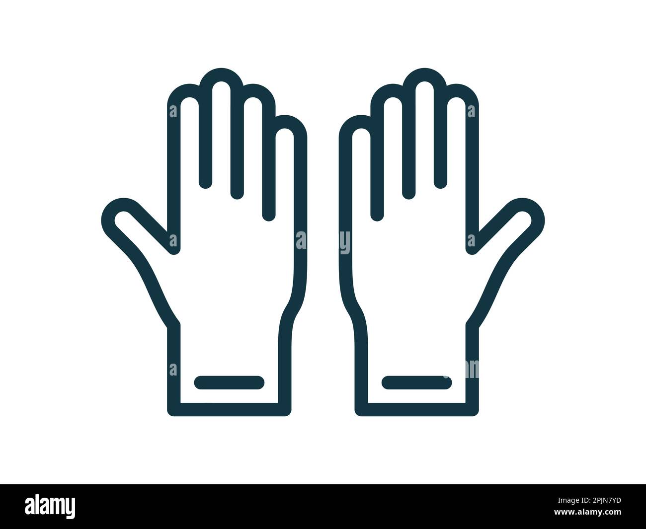 Pair of gloves line icons. Two gloves - left and right. Medical ...