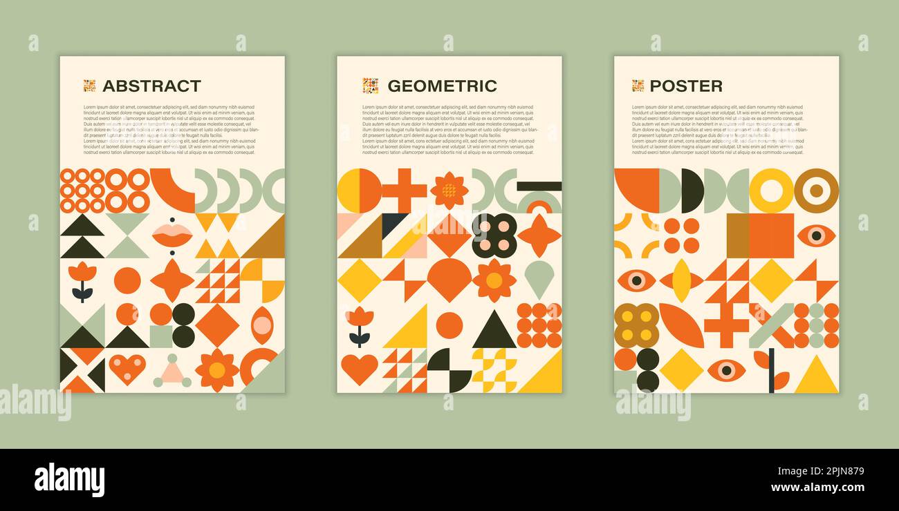 Abstract geometric pattern on poster or notebook cover. Modern poster ...