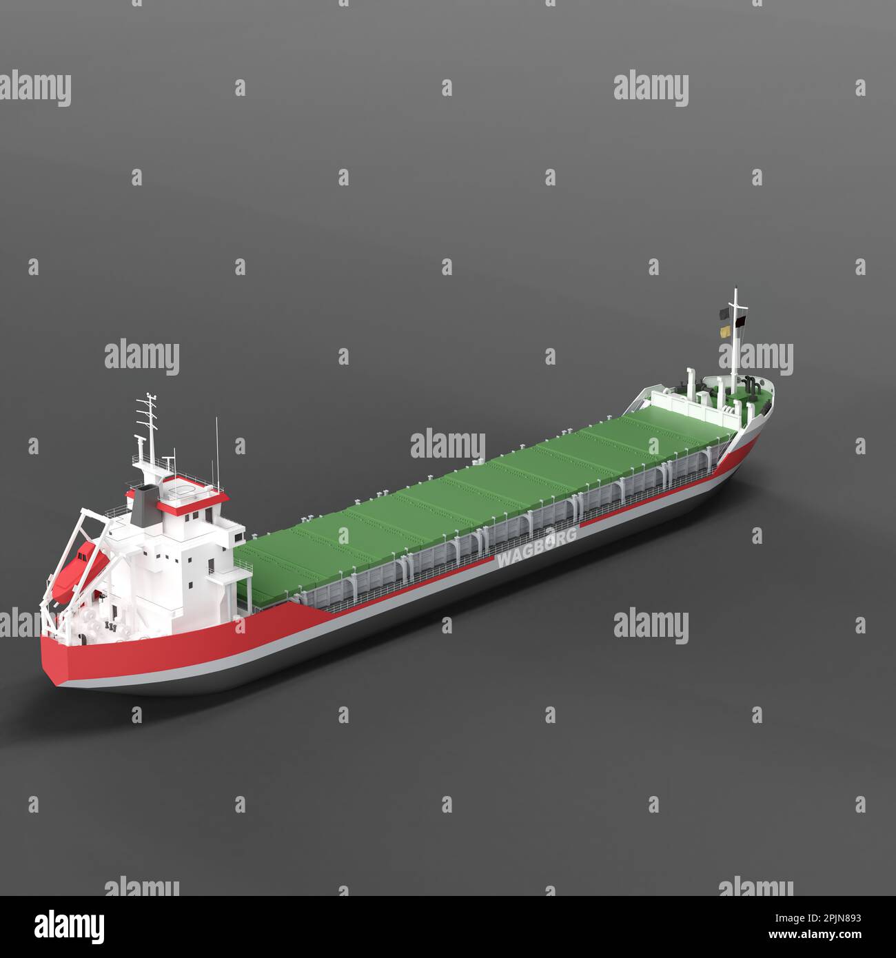 A 3D rendering of a large cargo ship Stock Photo - Alamy