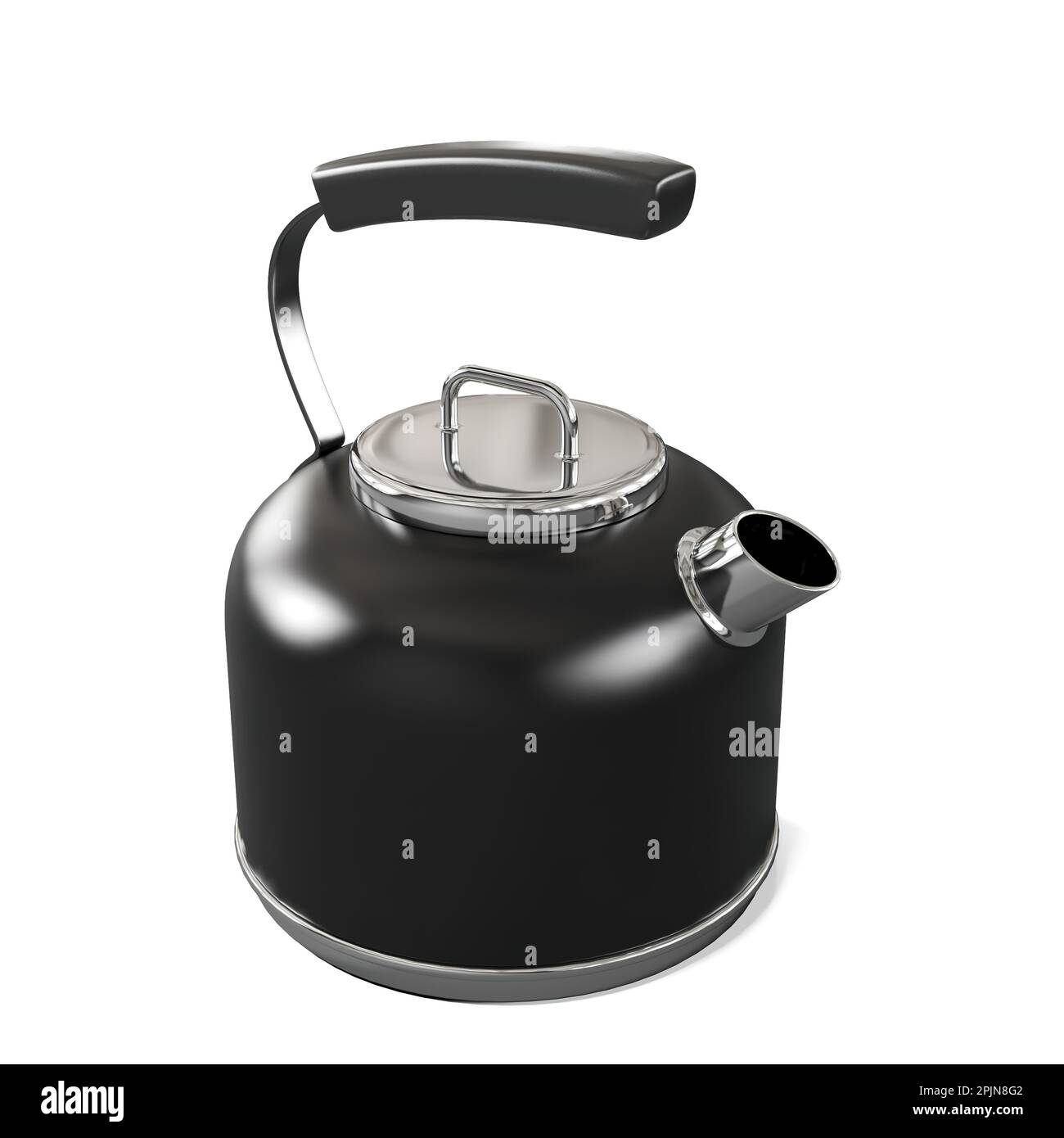 A 3d rendering black metal tea kettle Stock Photo - Alamy