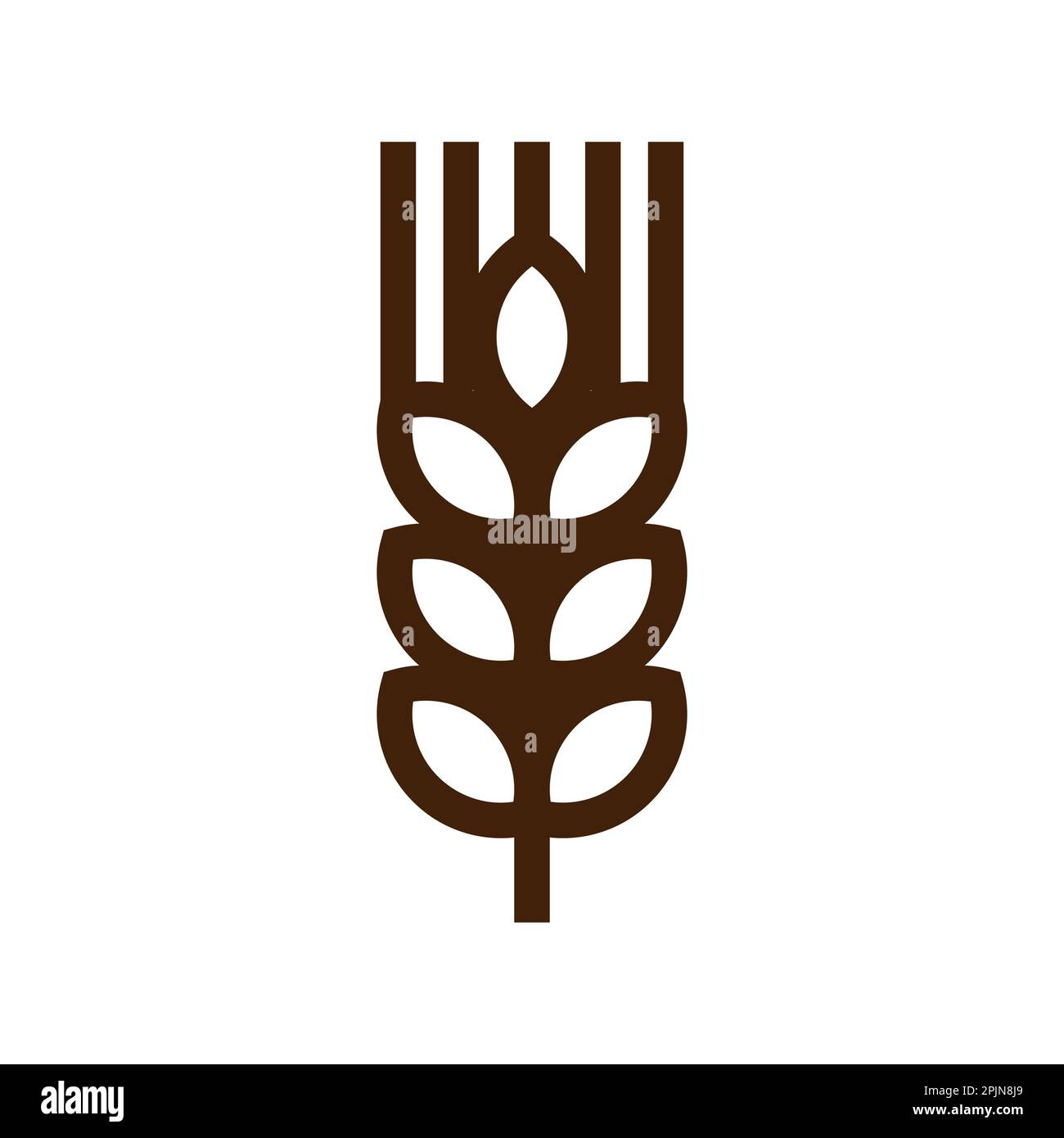 Outline wheat icon or wheat symbol. Barley spike or corn ear. Bakery ...