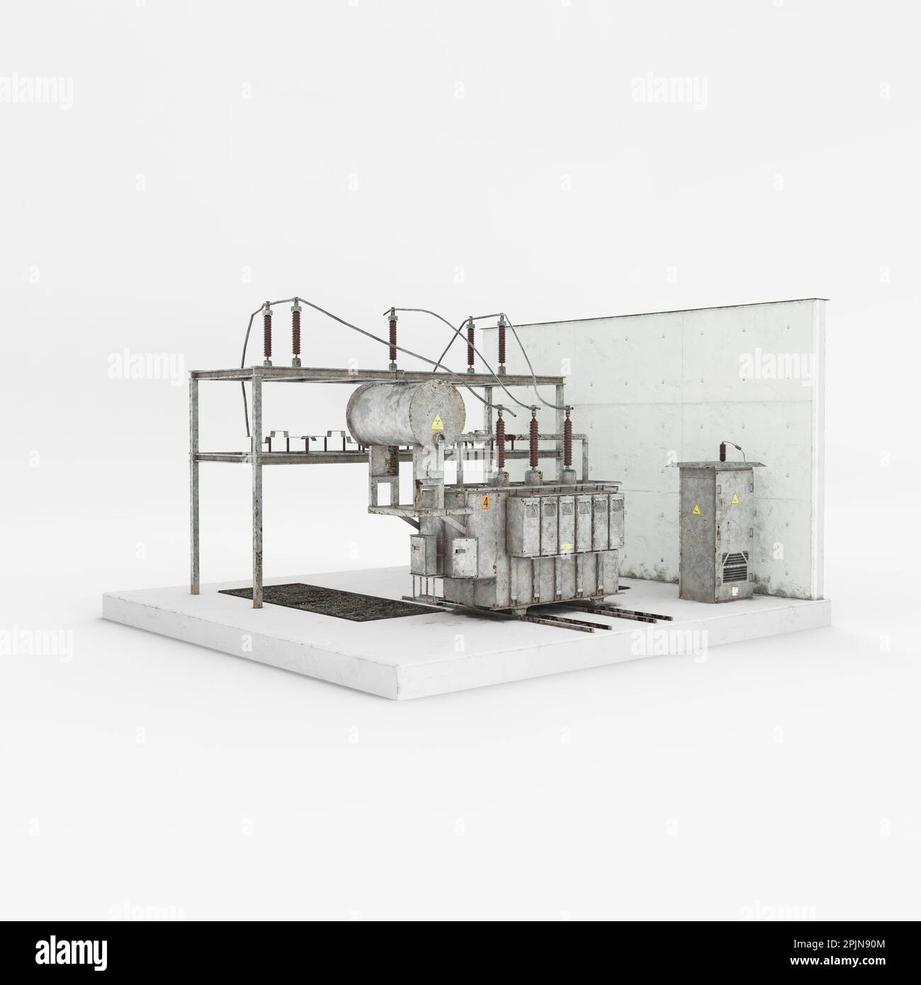 A 3d rendering of A power transformer on a white background Stock Photo ...